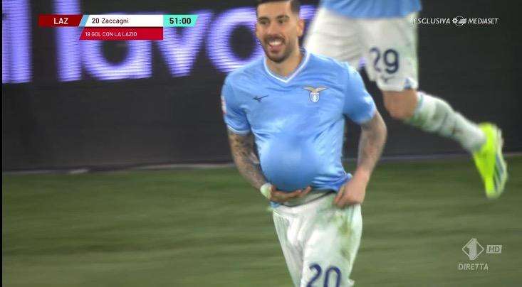 Lazio - Roma, Zaccagni fa doppietta: l'annuncio dopo il gol - FOTO