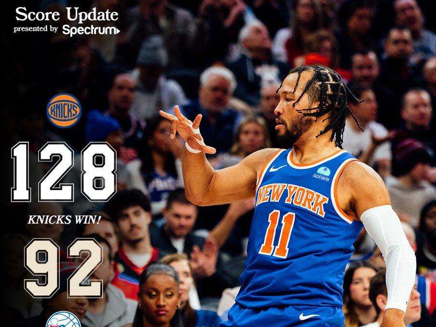 NBA - I Knicks umiliano i Sixers al Wells Fargo Center: +36!