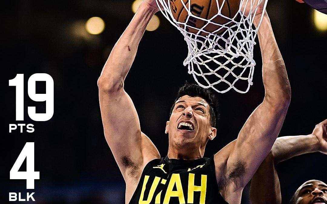 La notte di Simone Fontecchio: 19 punti (con 3 triple) e 4 stoppate in 23'