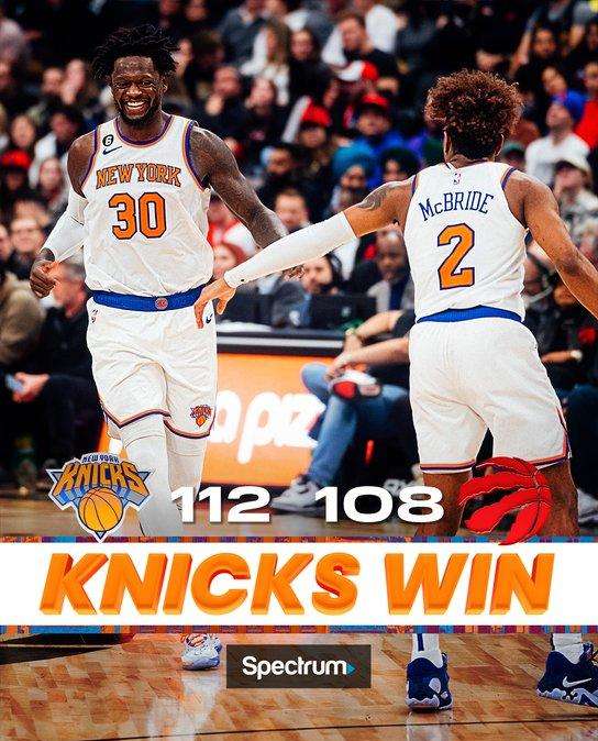 NBA - New York domina, poi evita il disastro a Toronto