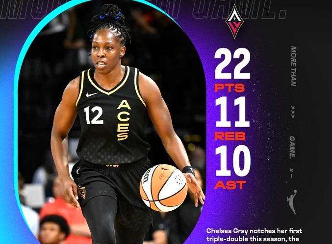 WNBA - Tripla doppia di Chelsea Grey nella vittoria Aces sulle Liberty