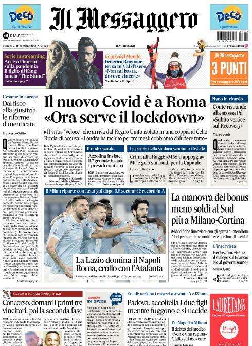 Il Messaggero: "Roma, crollo con l'Atalanta"
