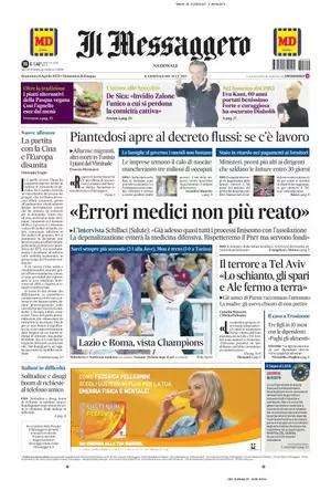 Il Messaggero - Lazio e Roma, vista Champions