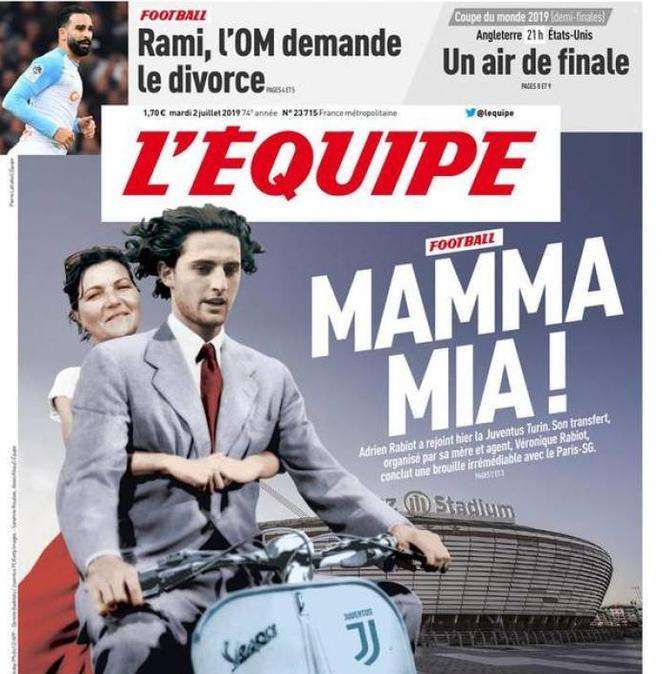 L'Equipe su Rabiot alla Juventus: "Mamma mia!"