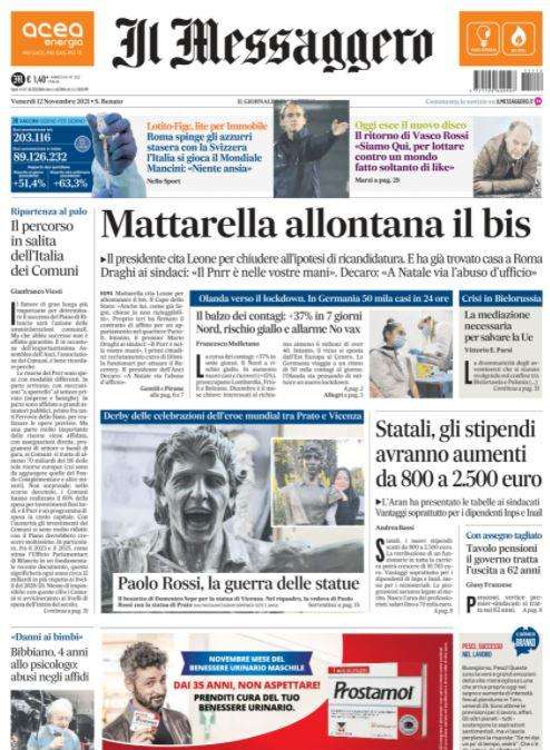 Il Messaggero - Roma spinge gli azzurri