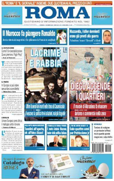 PRIMA PAGINA - Il Roma: "Murale Maradona fa rinascere turismo e commercio"